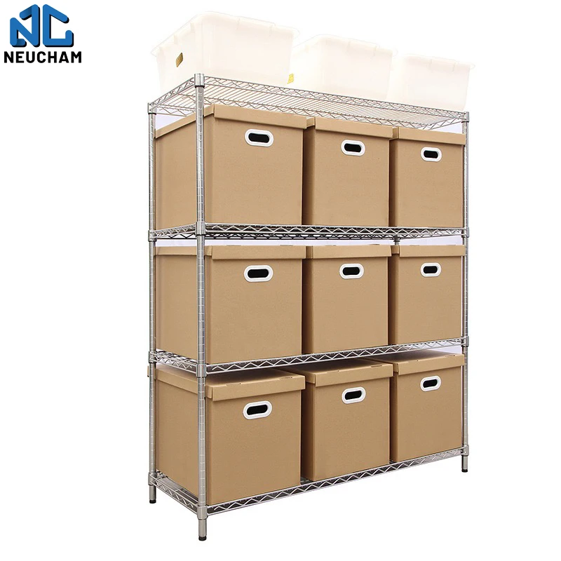 Customized Stainless Steel Wire Mesh Shelves Anti-rust 4 Tiers Shelving ...