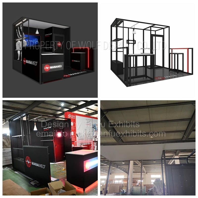 Corner Exhibition Booth - Trade Show Booth with Lighting Sign