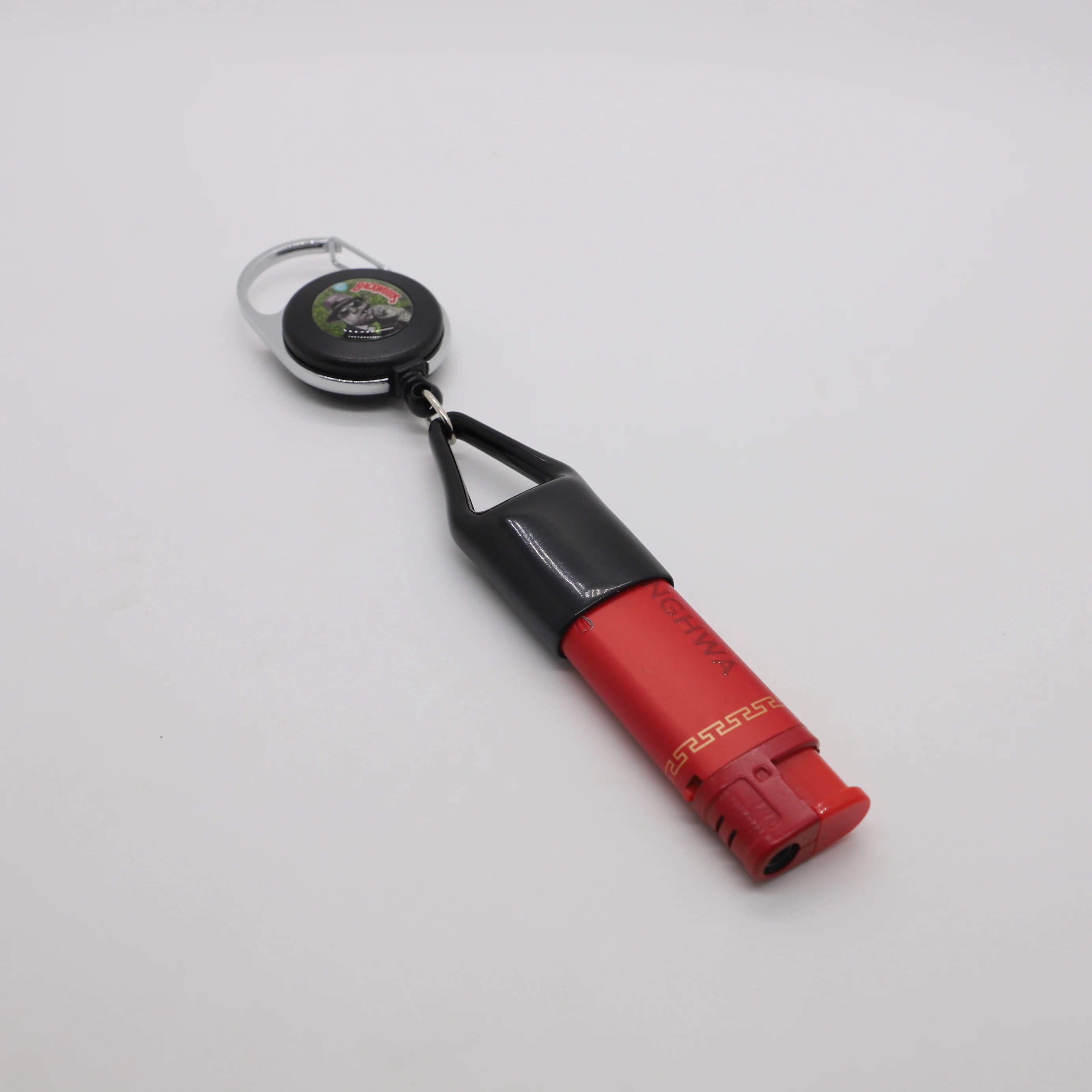 Multipurpose Retractable Keychain with Lighter Cover Carabiner