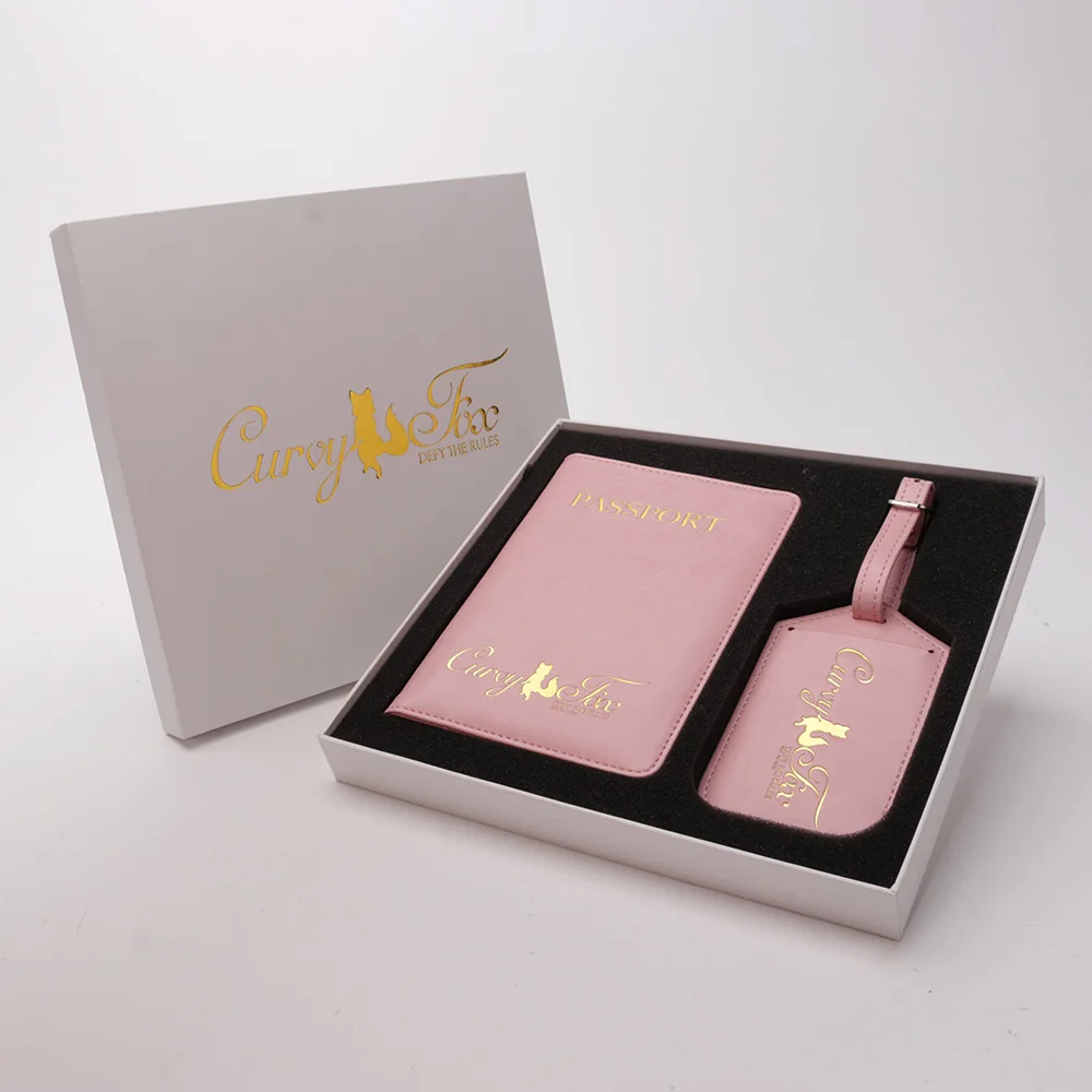 Make Your Own Logo PU Leather Passport Holder & Luggage Tag