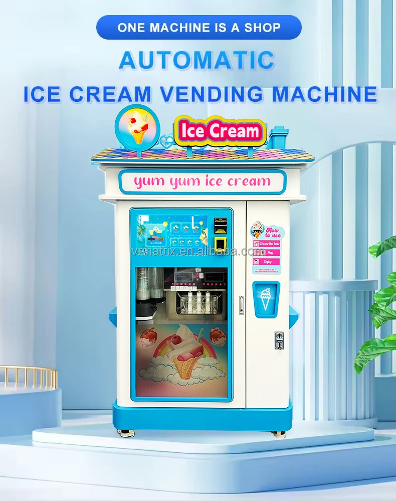 Fully Automatic Coin Operated Ice Cream Vending Machine with Credit ...