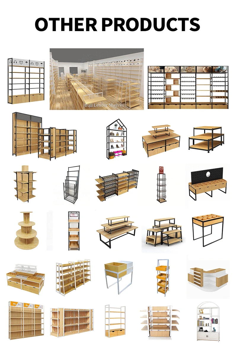 Miniso Wooden Display Shelf – Double-Sided Gondola Shelving Unit for ...