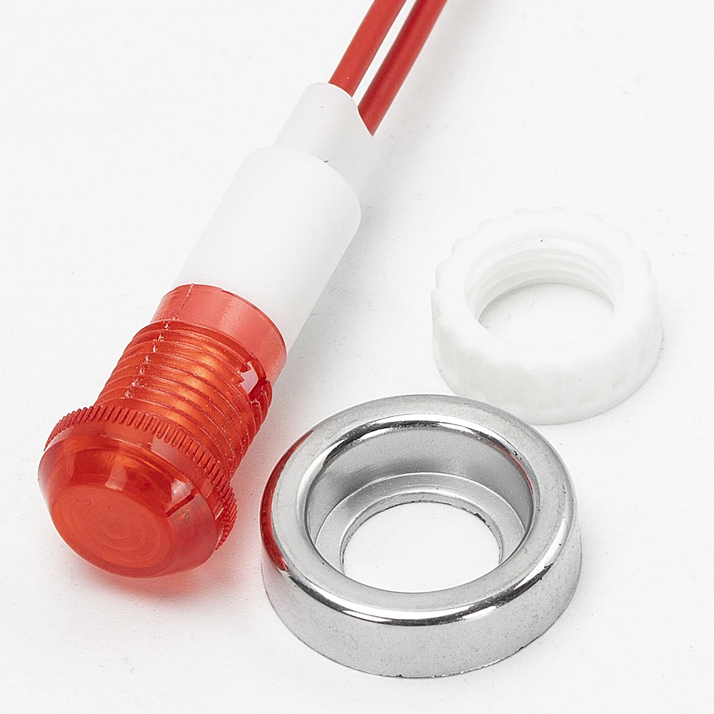 10mm Plastic 220v Red Indicator Light Wire Lead Indicator Telltale ...