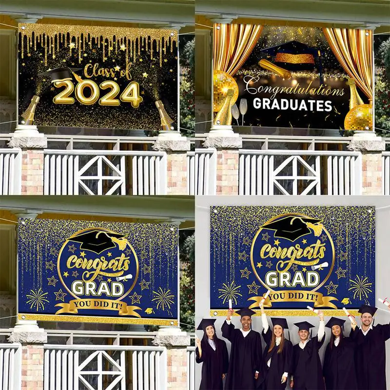 Graduation Backdrop Congratulate Grad Backdrop Graduation Celebration ...