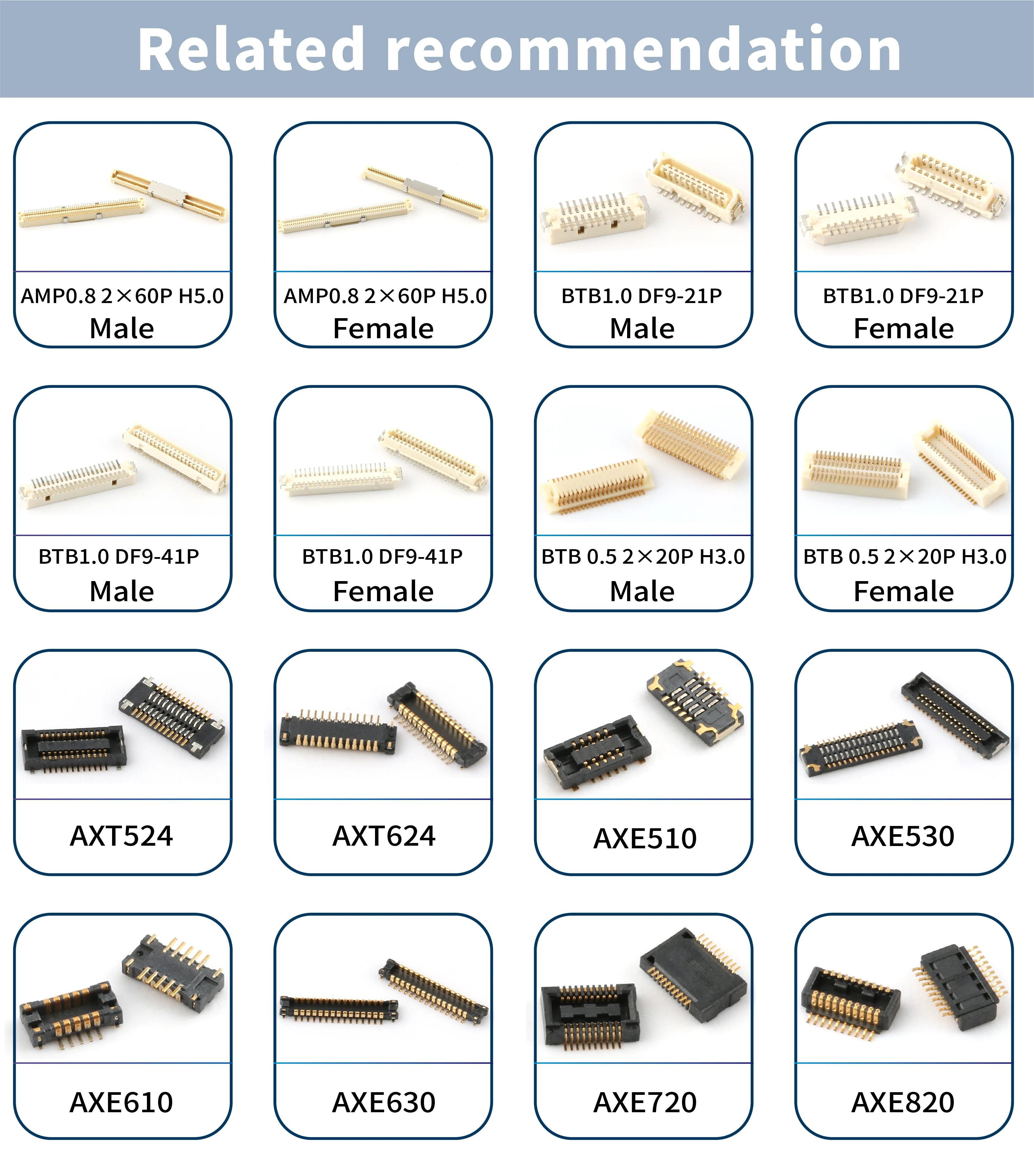 AXE510 PCB Board to Board Connector - 0.4mm 2*5 Pin BTB