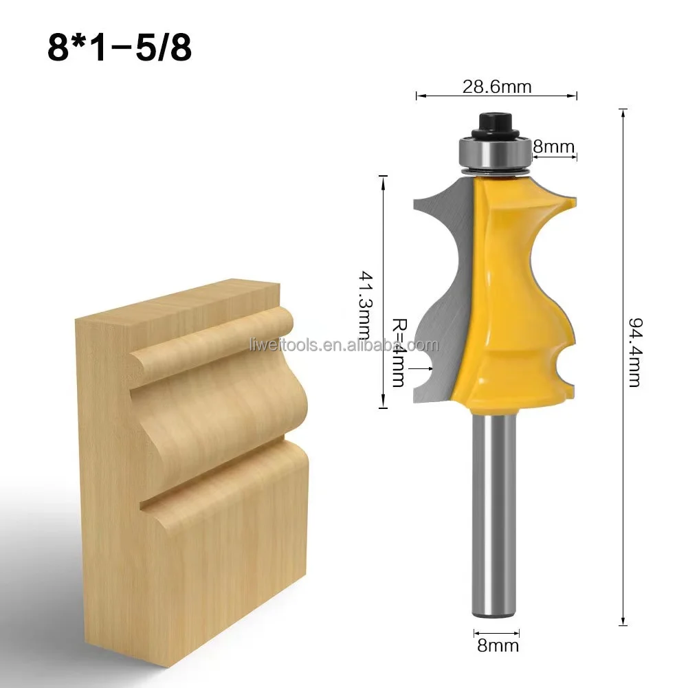10pcs 8mm Shank Architectural Molding Handrail Router Bit Set Casing ...