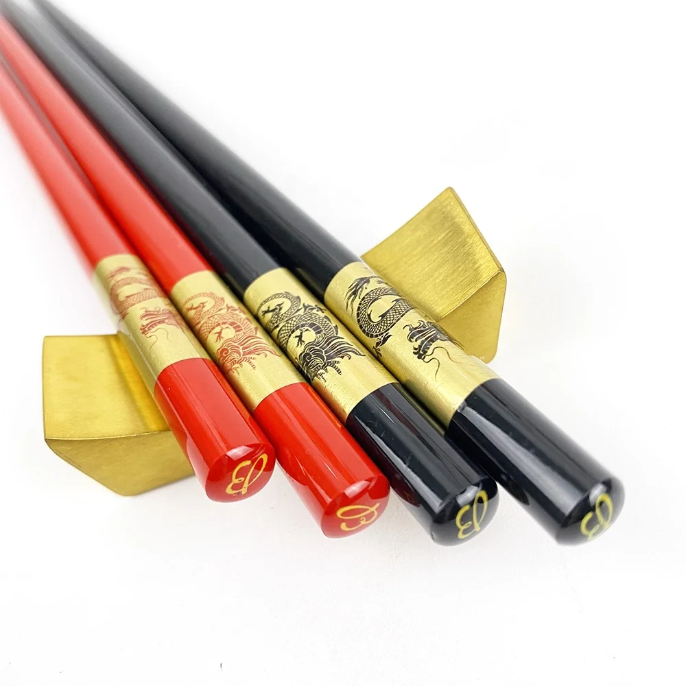 Luxury Unique Chinese Dragon Pattern Wooden Chopsticks Printed Drawing ...
