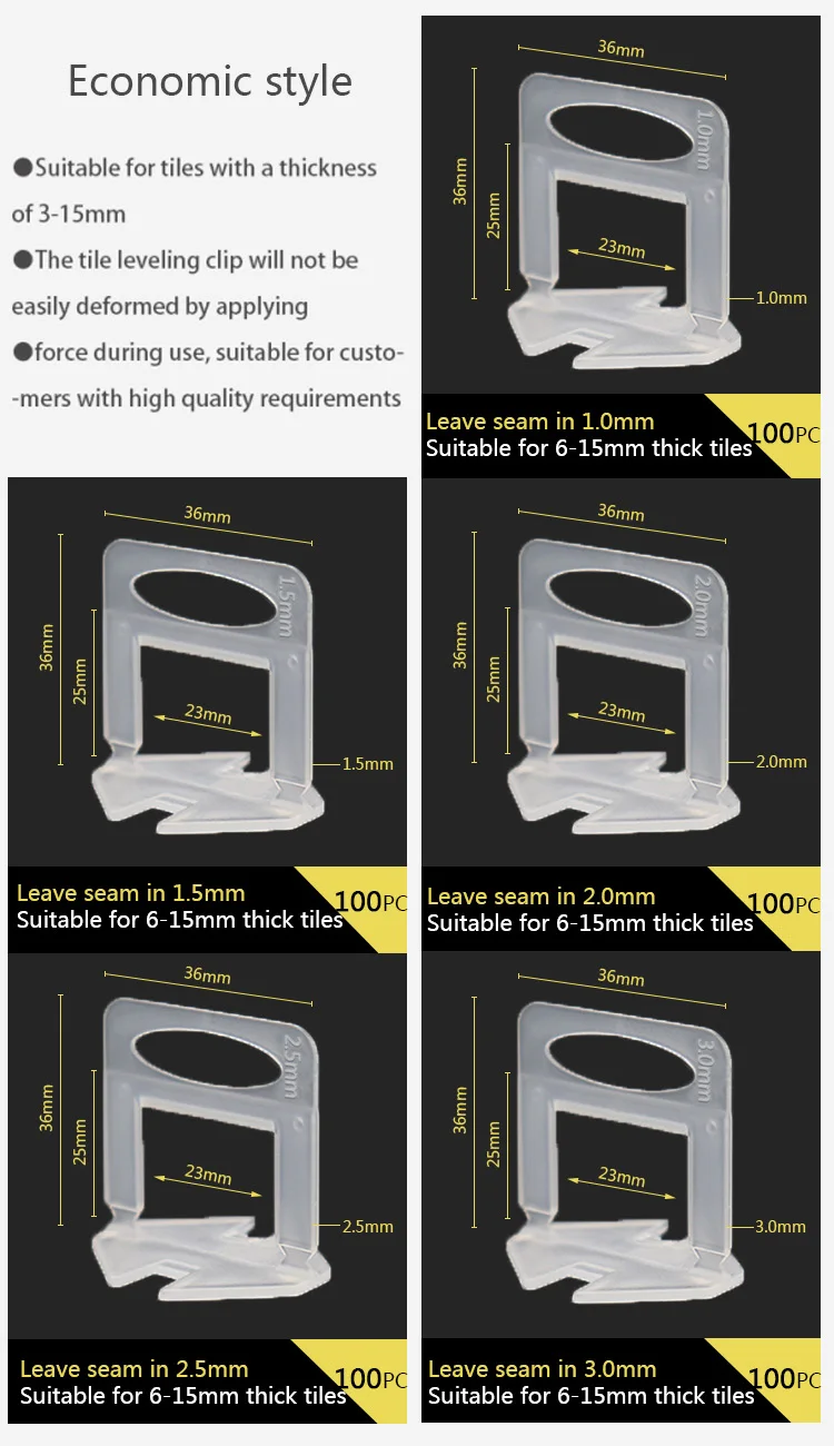 High Quality Tile Spacers - 1mm Leveling System for Tiles
