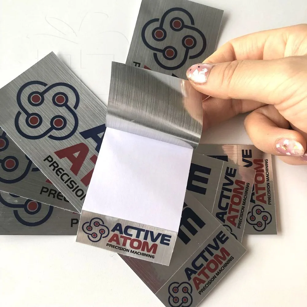 Waterproof Custom Stickers Logo Metallic Silver Foil Sticker Label ...