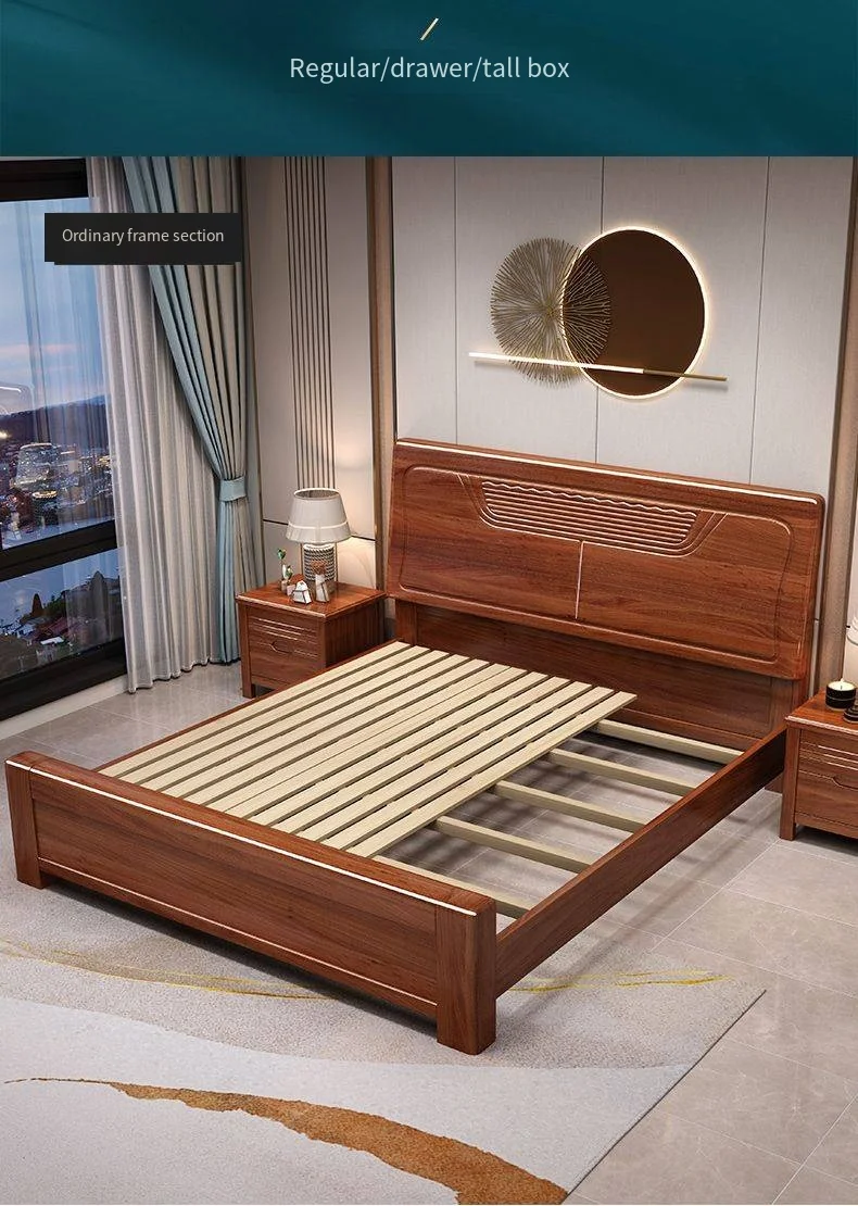 Solid Wood Bed Chinese Style Light Luxury Storage Bed Bedroom Furniture ...