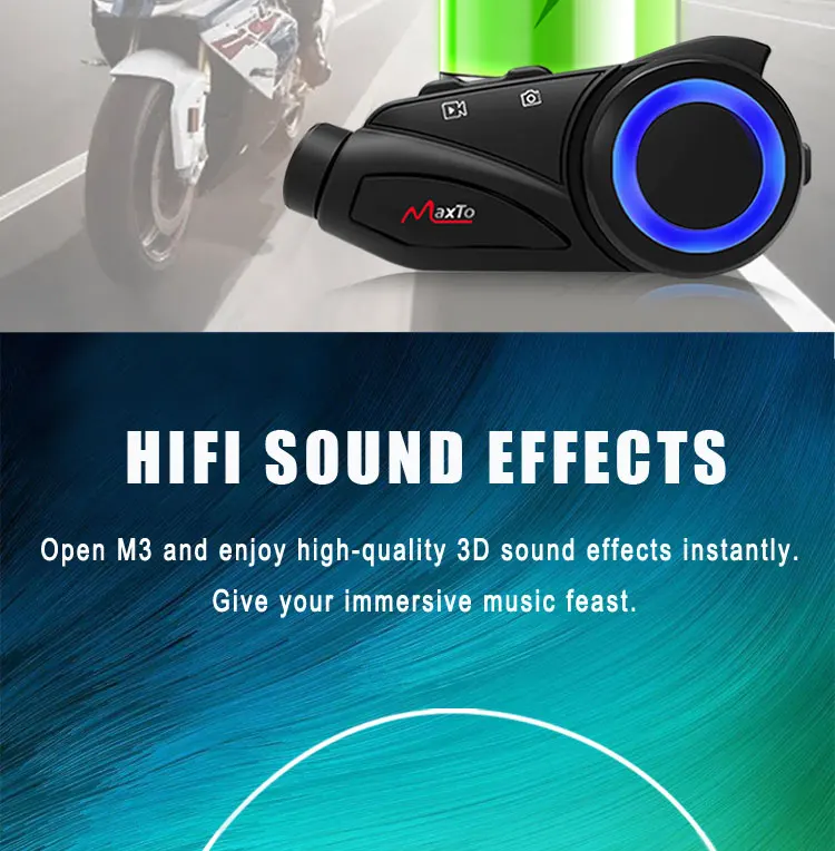 Motorcycle Intercom Helmet Headset Intercom 1080p Video Wifi Recorder ...