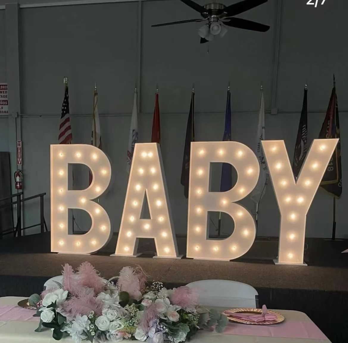 Customizable 3D Metal Oh Baby LED Signs & Marquee Numbers, OEM