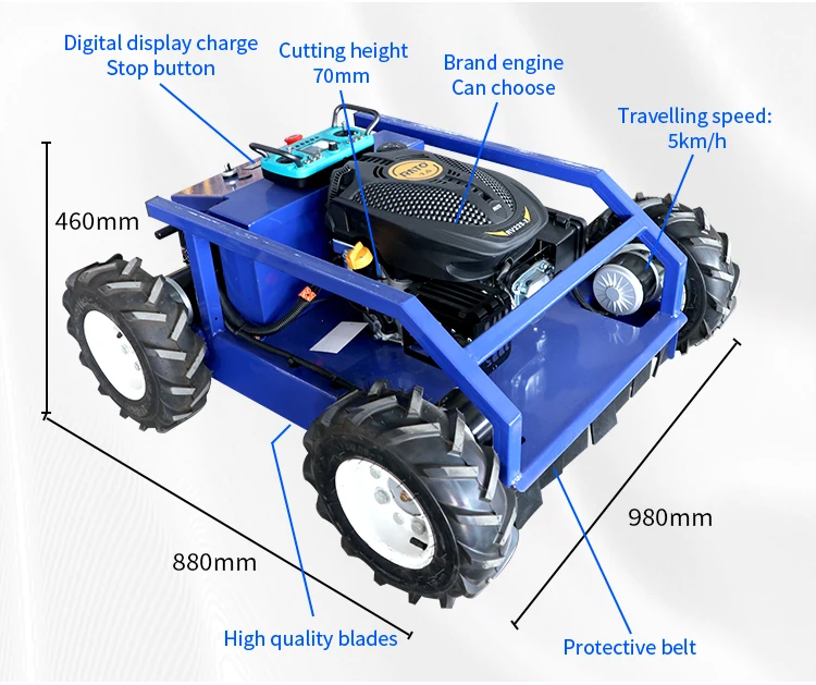Grass Cutter Machine - Remote Control Riding Robot Lawn Mower