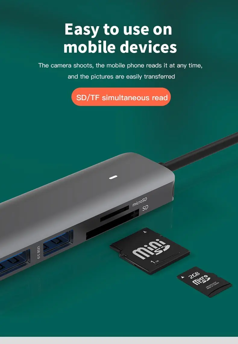 Aluminum Type C Usb Port Hub Multiport 4 In 1 Usb C Hub 3.0 Drive ...