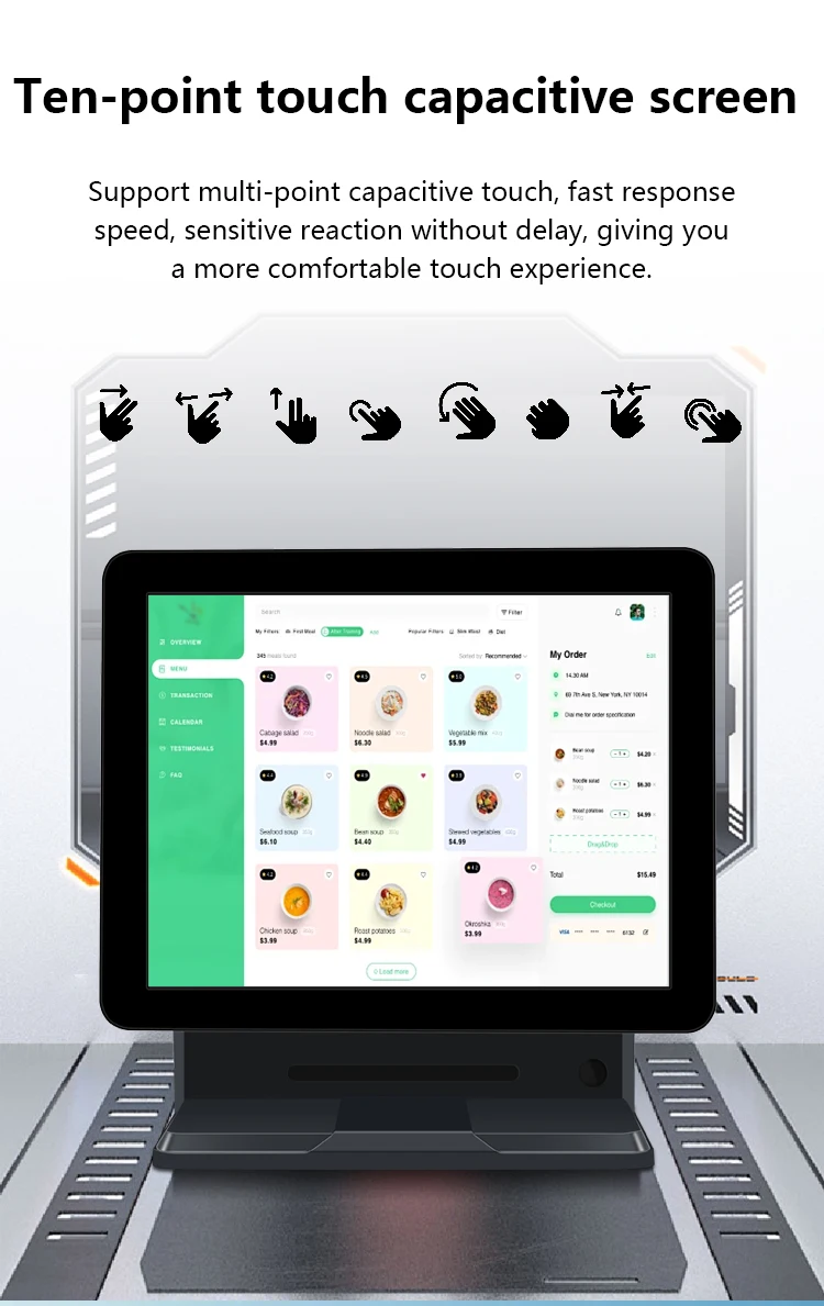 Factory 15.6inch Smart Cashier LED Customer Display Caja Epos Machine ...