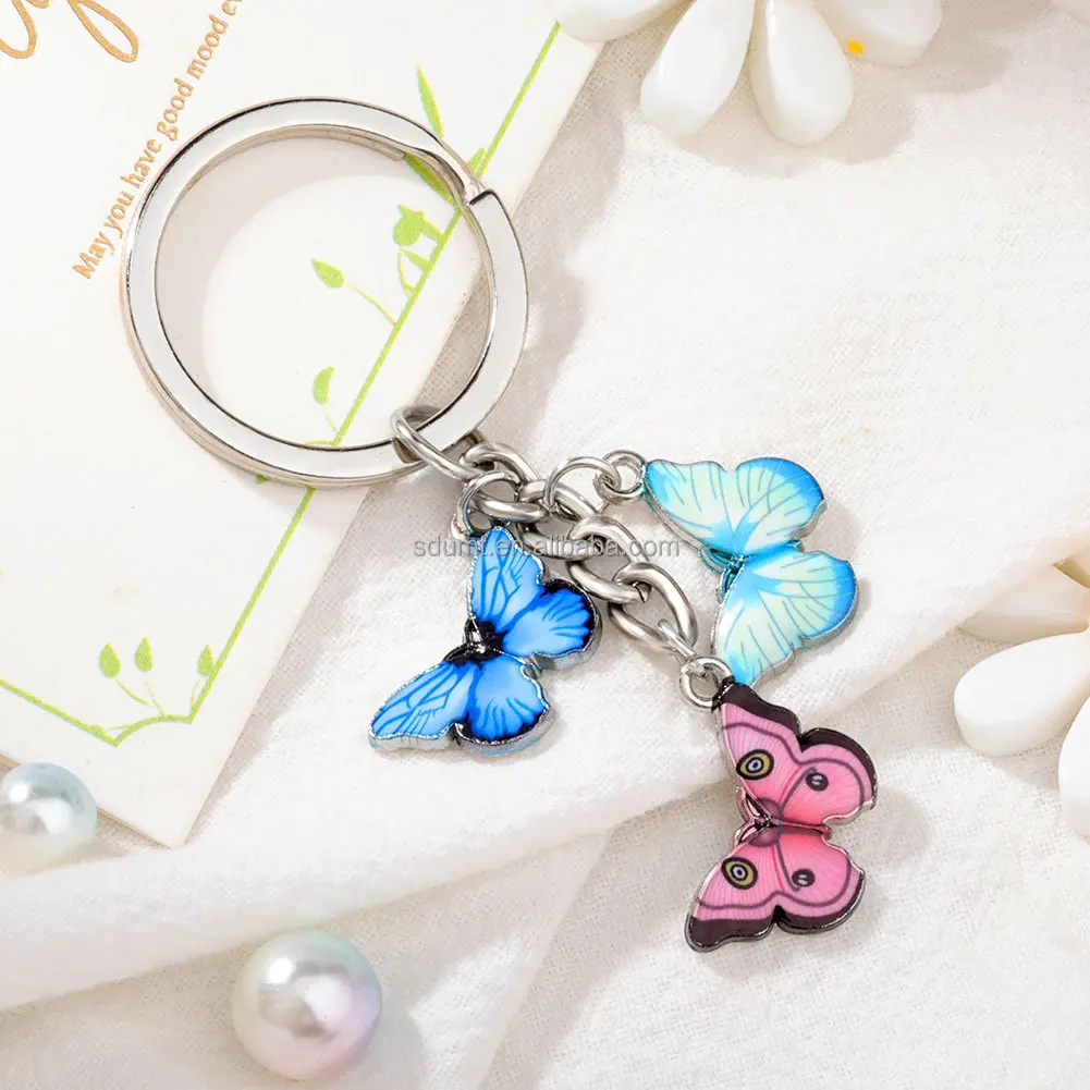 Keyring Women Bag Accessories Jewelry Colorful Enamel Butterfly ...