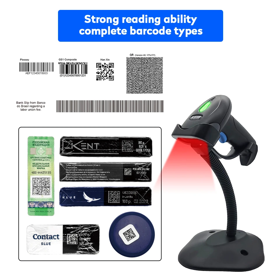 JR Wireless Bracode Scanner - Efficient 2D Bluetooth Scanner