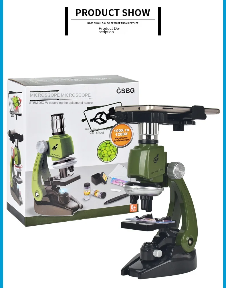 Student Learning Educational Stem Led Microscope For Kids Science Toys ...