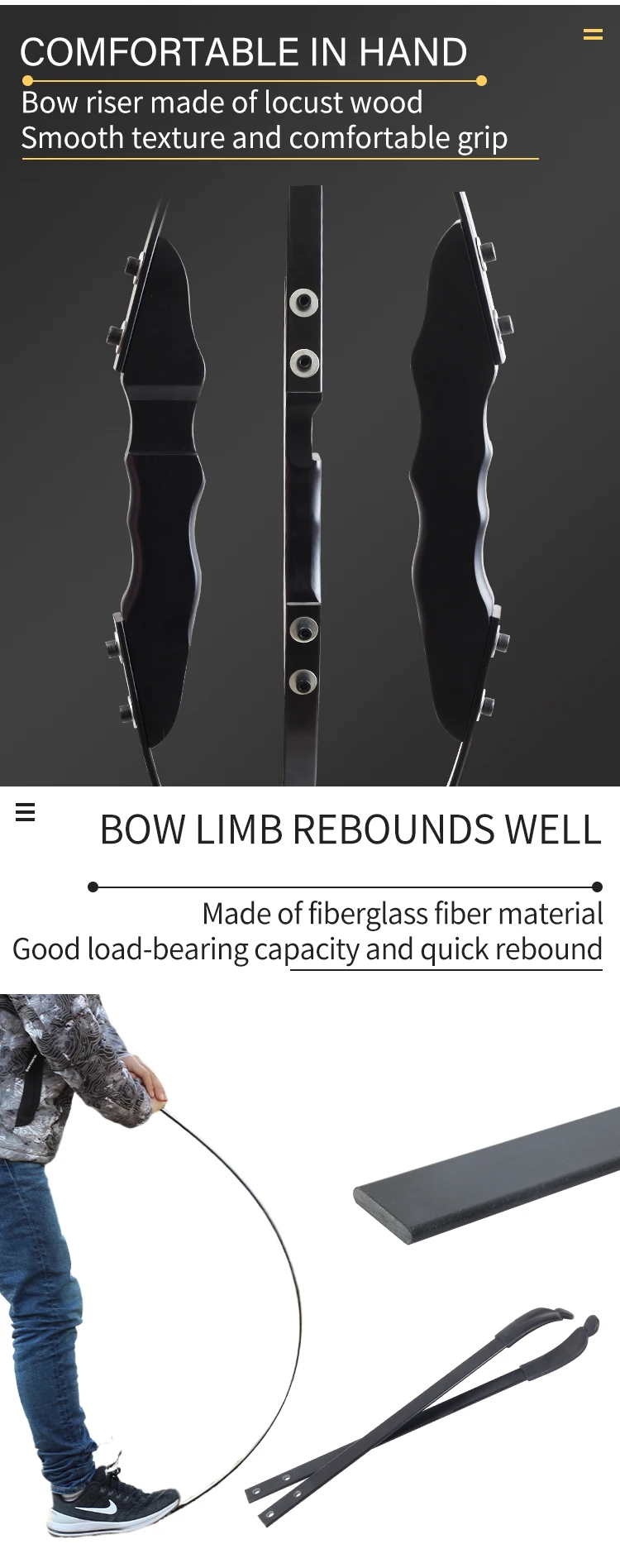 SPG Recurve Bow and Arrow Set - 40lbs Takedown Archery