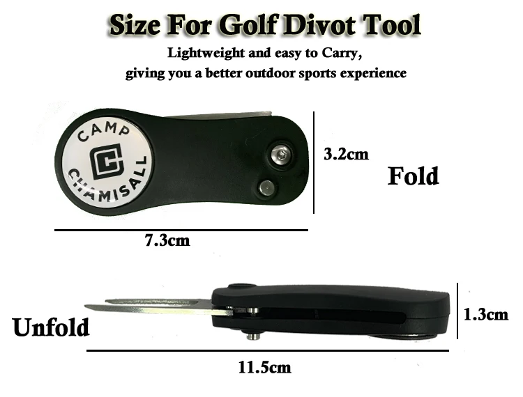 Oem Foldable Metal Pitch Fork Divot Tool Custom Logo Marker Divot ...