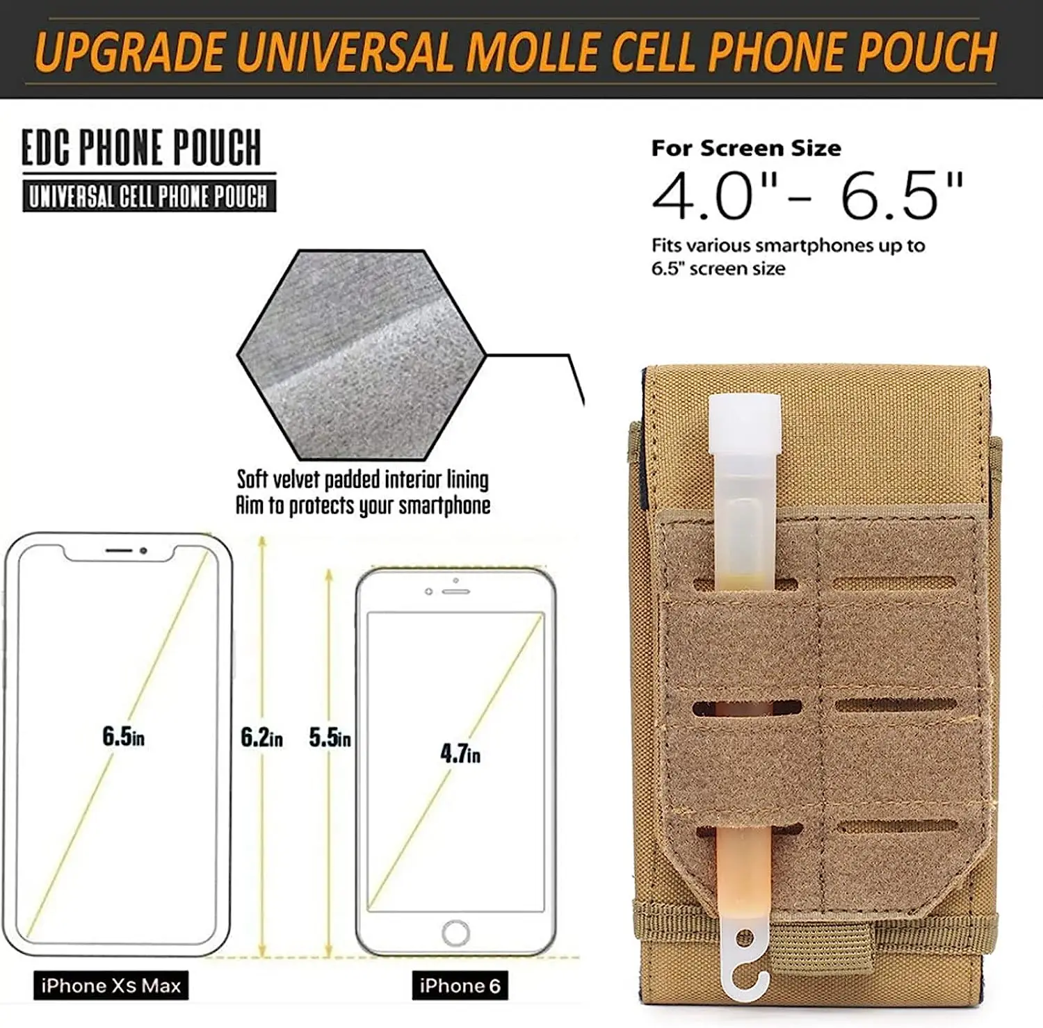 Outdoor Laser Cut Molle Phone Pouch - Heavy Duty & Versatile