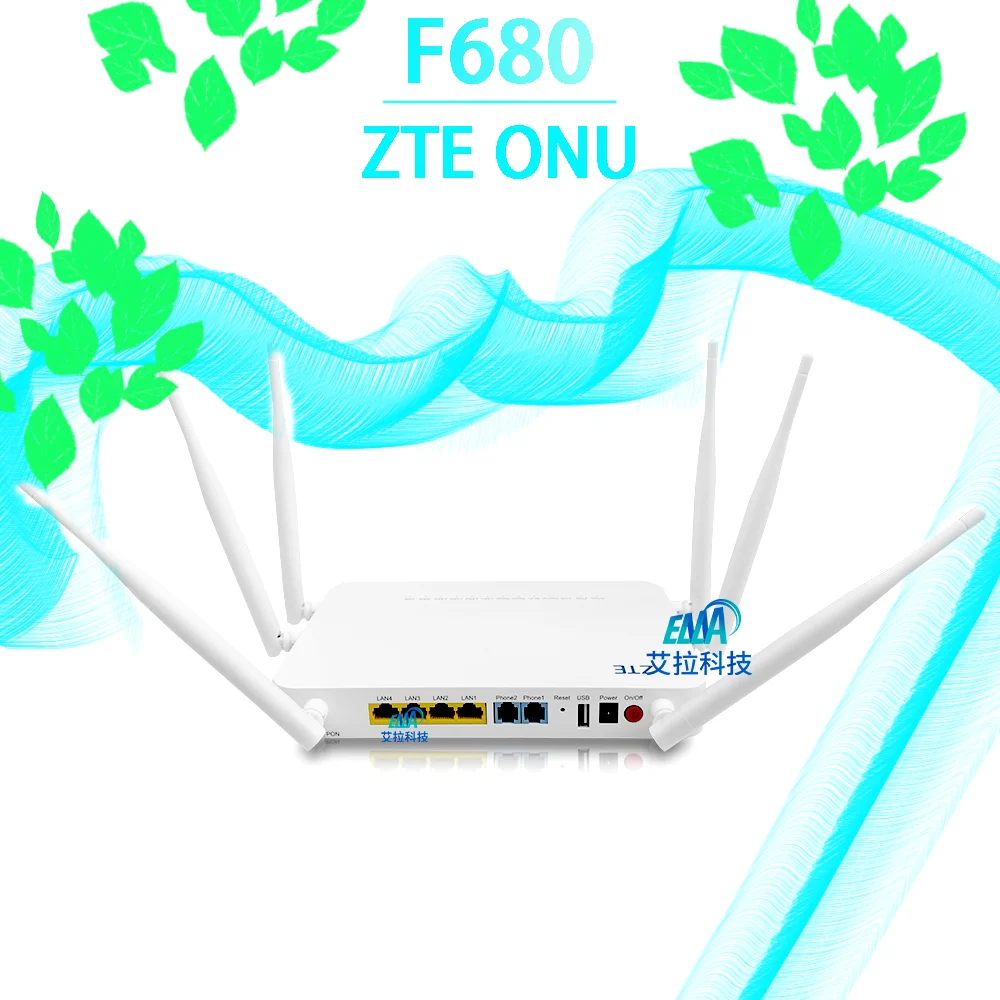 Brand New Zte F680 4ge +2pots + High Dual Band Wifi Gpon Ont Onu Router ...