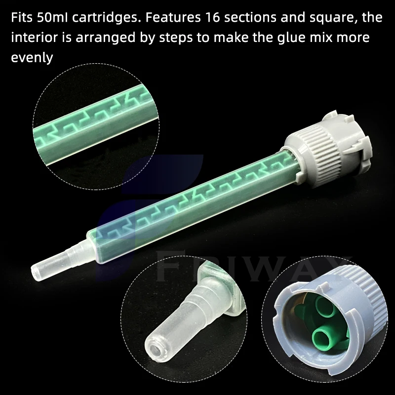 Epoxy Adhesive Mixing Nozzle Tip - Static Mixer for 50ml