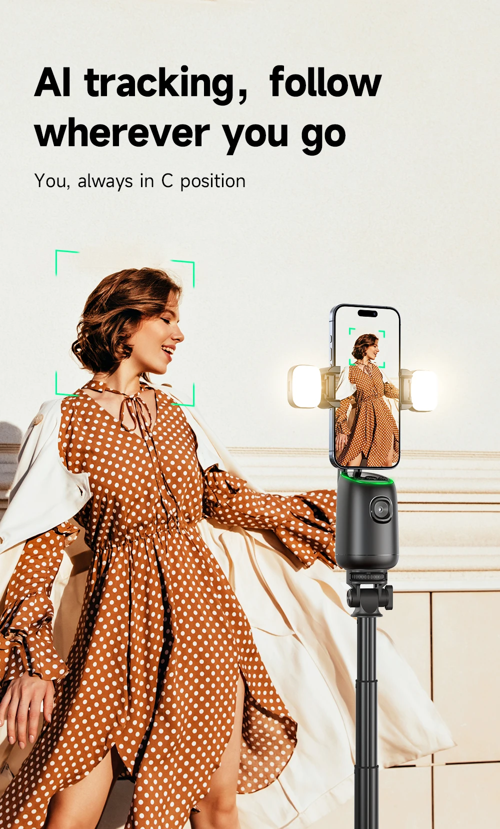 2024 Newest Ai Smart Adjustable Motion Tracking Phone Camera Mount ...