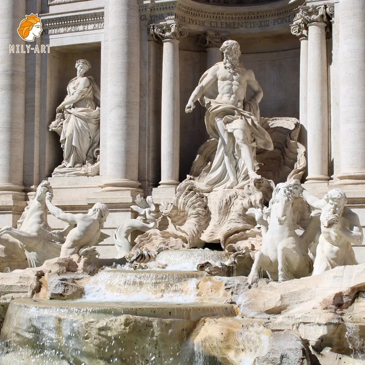 Custom Large Outdoor Rome Poseidon Fontana Di Trevi Marble Fountain ...