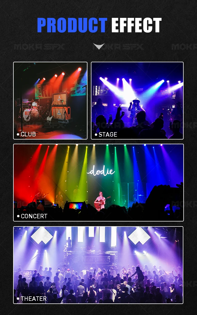 Moka Sfx Mini 7*40W RGBW LED Moving Head Lights for Stage