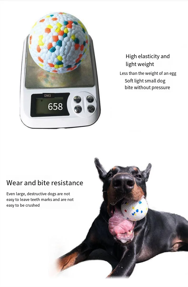 Pop Ball High-bounce Lightweight Popcorn Ball Bite Resistant Teething ...