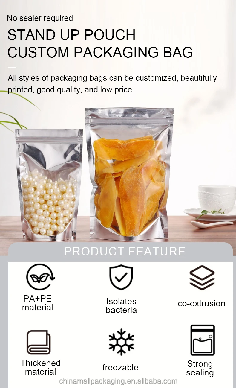 Custom Packaging Plastic Bags Aluminum Foil Stand Up Pouch Zipper Lock Bag Coffee Packaging Bags ...