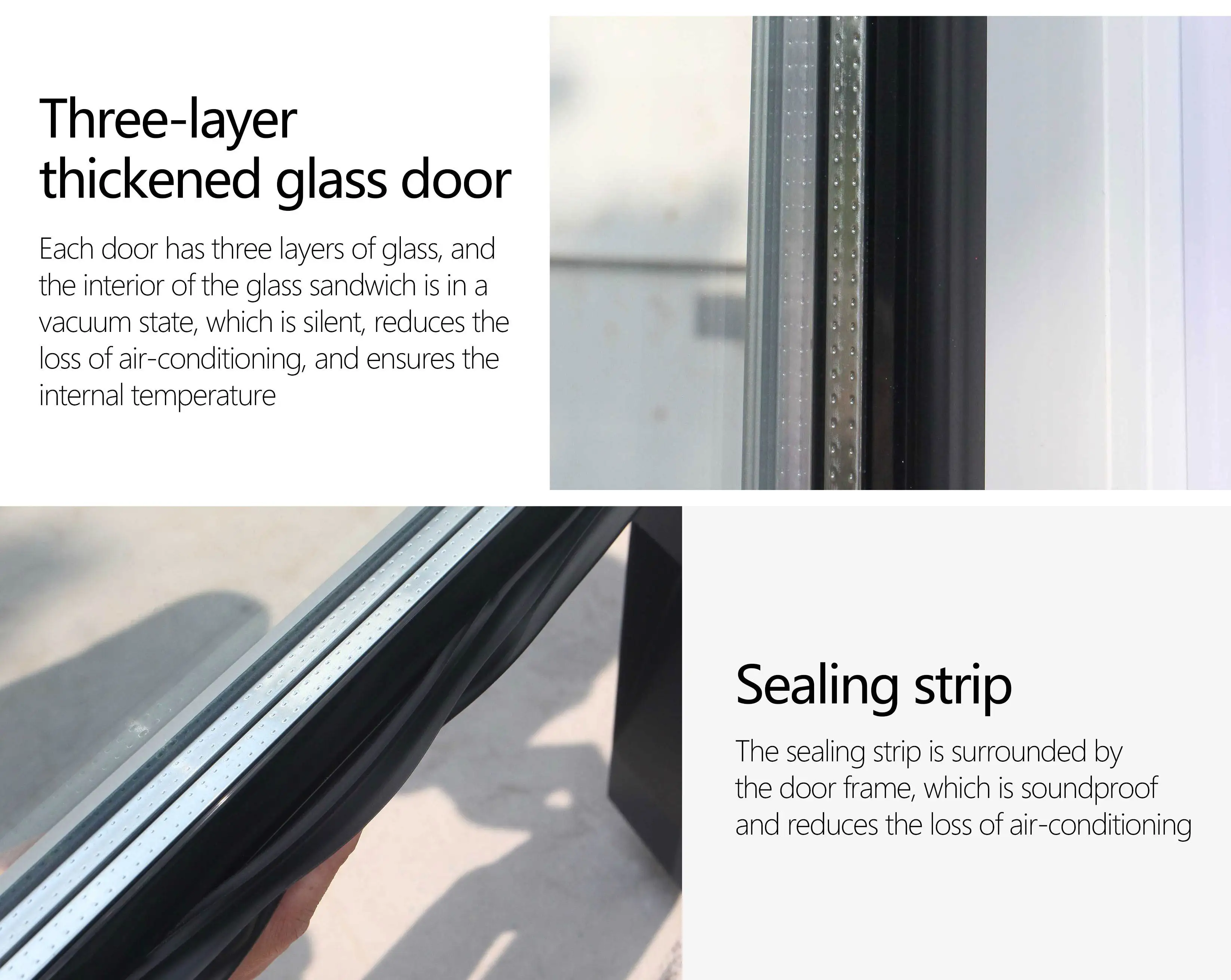 2 Doors Frozen Food Freezer Glass Door Display Freezer With Auto Defog ...