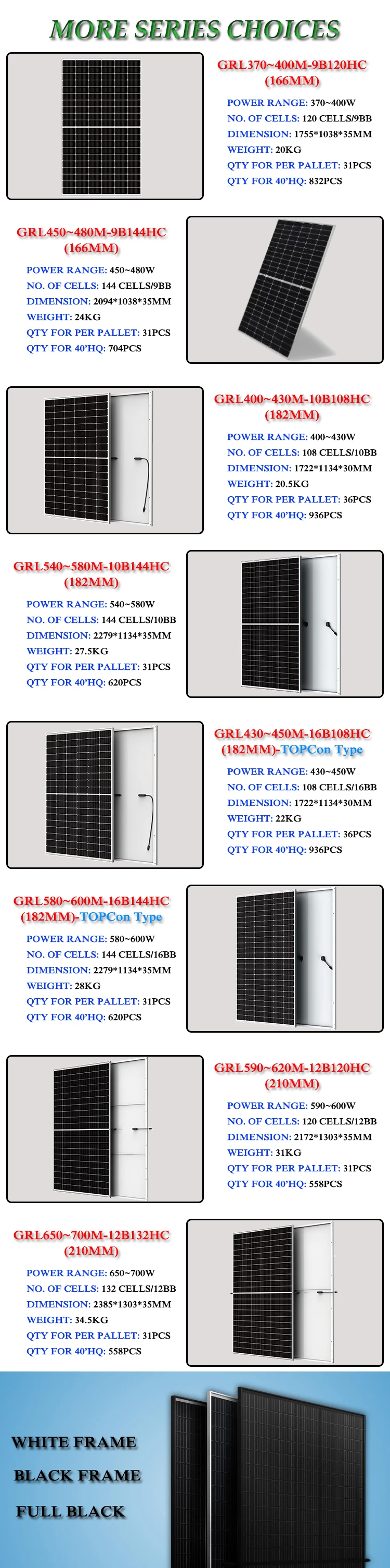 380 Watts 166mm Half Cut Monocrystalline 9bb 120hc 370w 380w 390w 400w Perc Solar Power Pv Panel ...