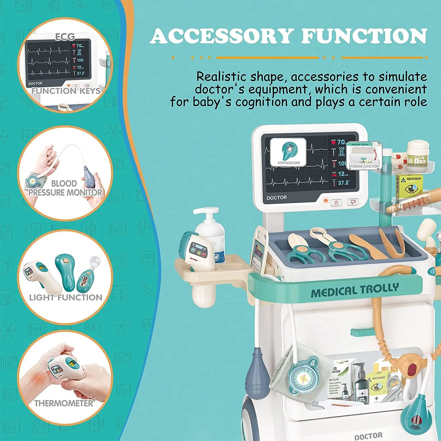 Doctor Toy Ultrasound Machine - Pretend Play Operating Table