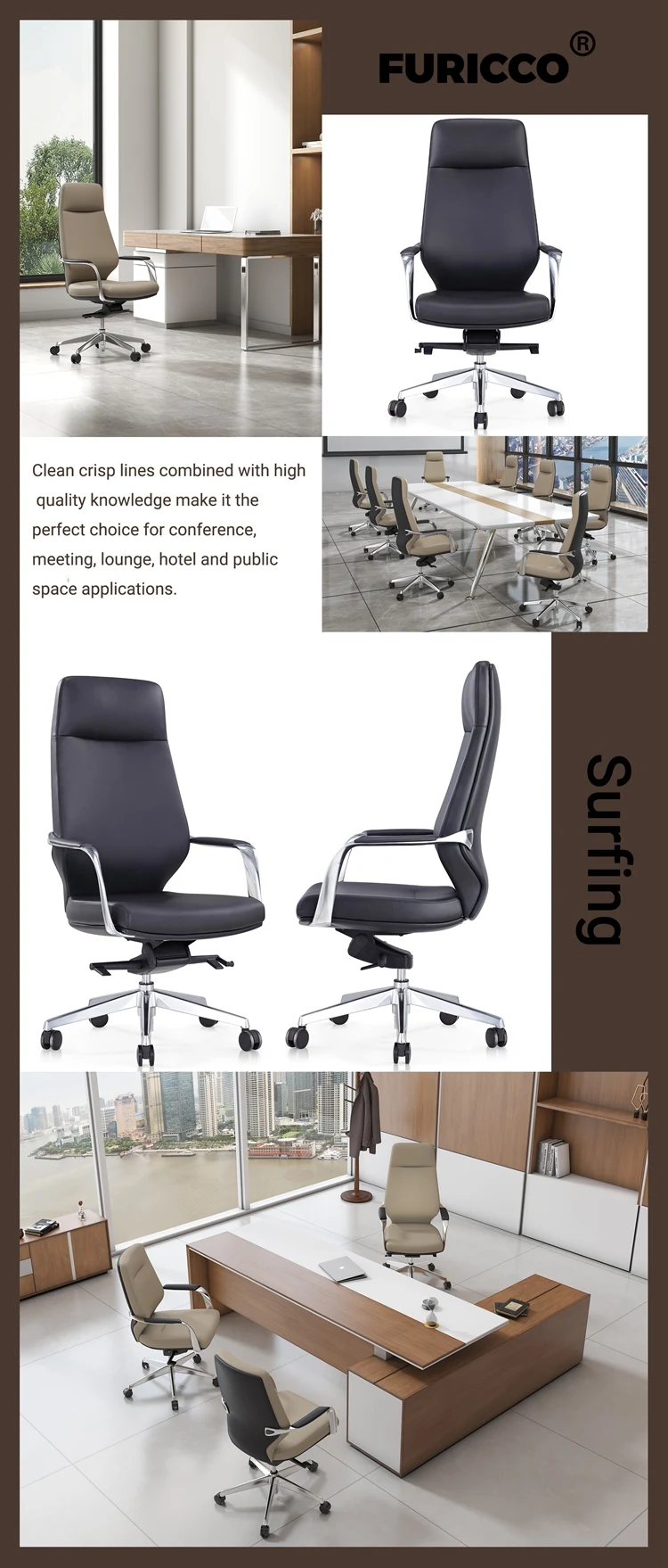 Furicco Minimalistic Design Office Furniture Swivel Executive Pu ...