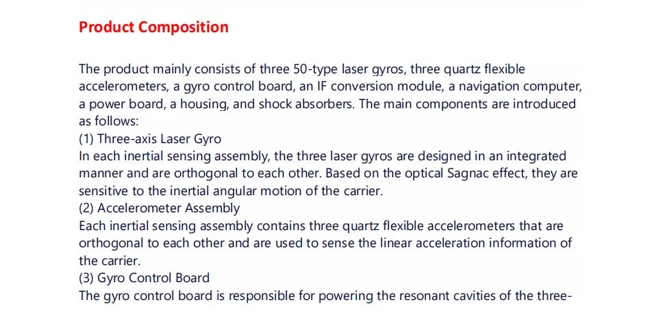 SDI-150 Laser Gyro Inertial Navigation System - Maojiexin
