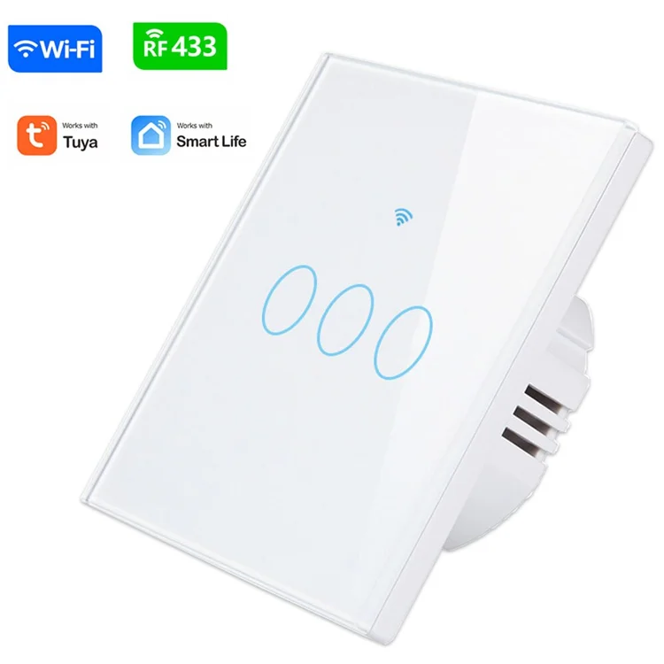 Tuya Wifi 433mhz Smart Wall Light Switch For Alexa & Google Home