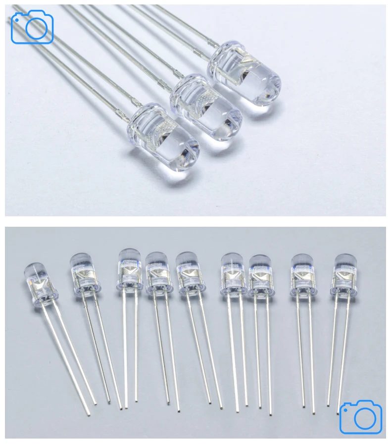 Bright Led Chip Low Voltage Diode 5mm Round Green Red White Blue Led ...