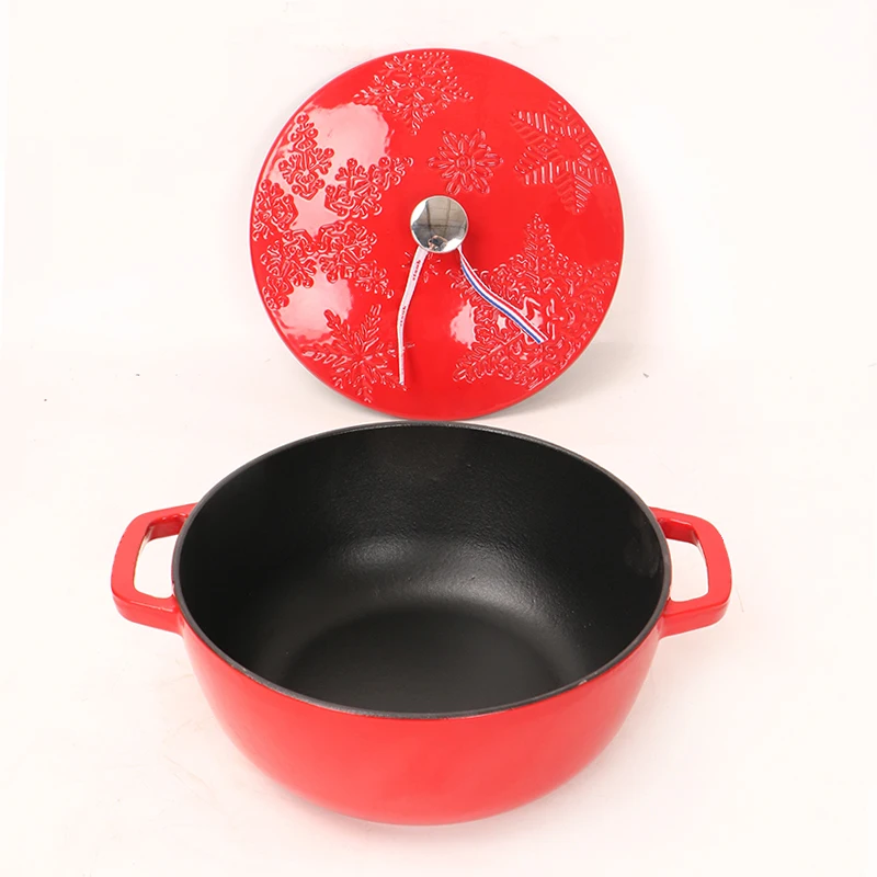 Cast Iron Enamel Cookware Pot 24cm Stew Soup Pot Rice Cooker Belly Pot ...