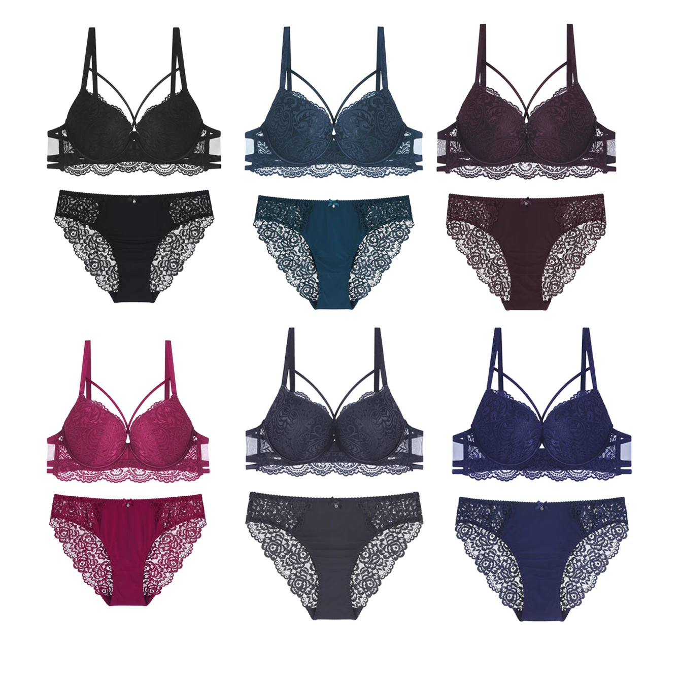 Binnys Soutien Gorge Push Up Ensembles Soutien Gorge Pour Femmes Sans Armature Et Slip Full Cup