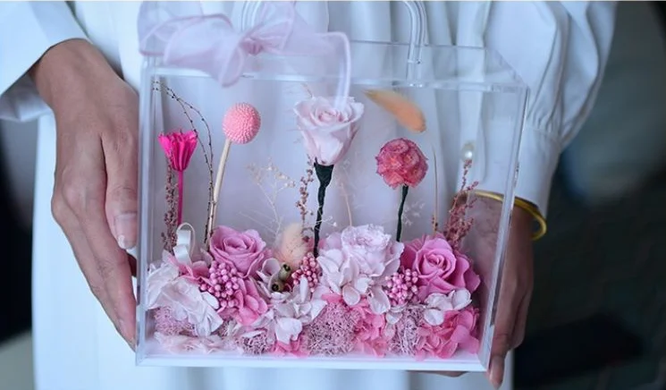 Wholesale Flower Box Transparent Handmade Portable Eternal Acrylic ...