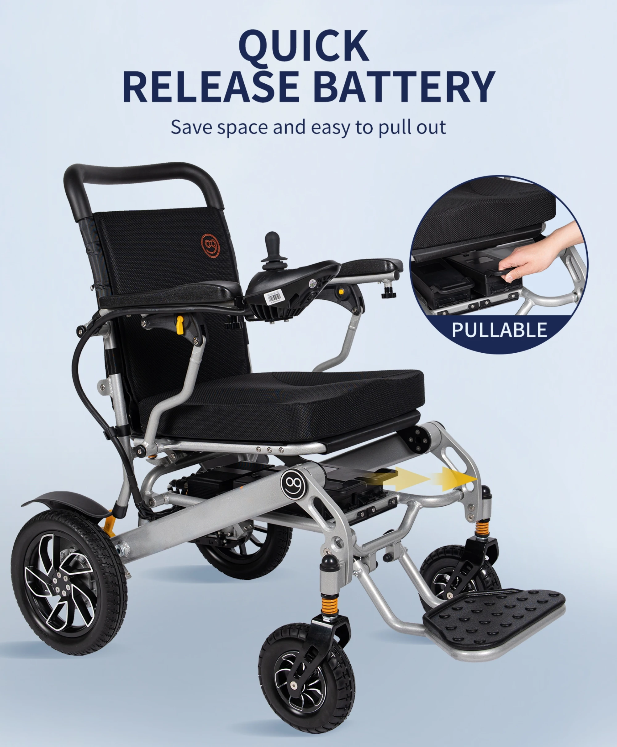 2024 Hbs0045 Foldaway Electric Wheelchair Aluminum Alloy Portable ...