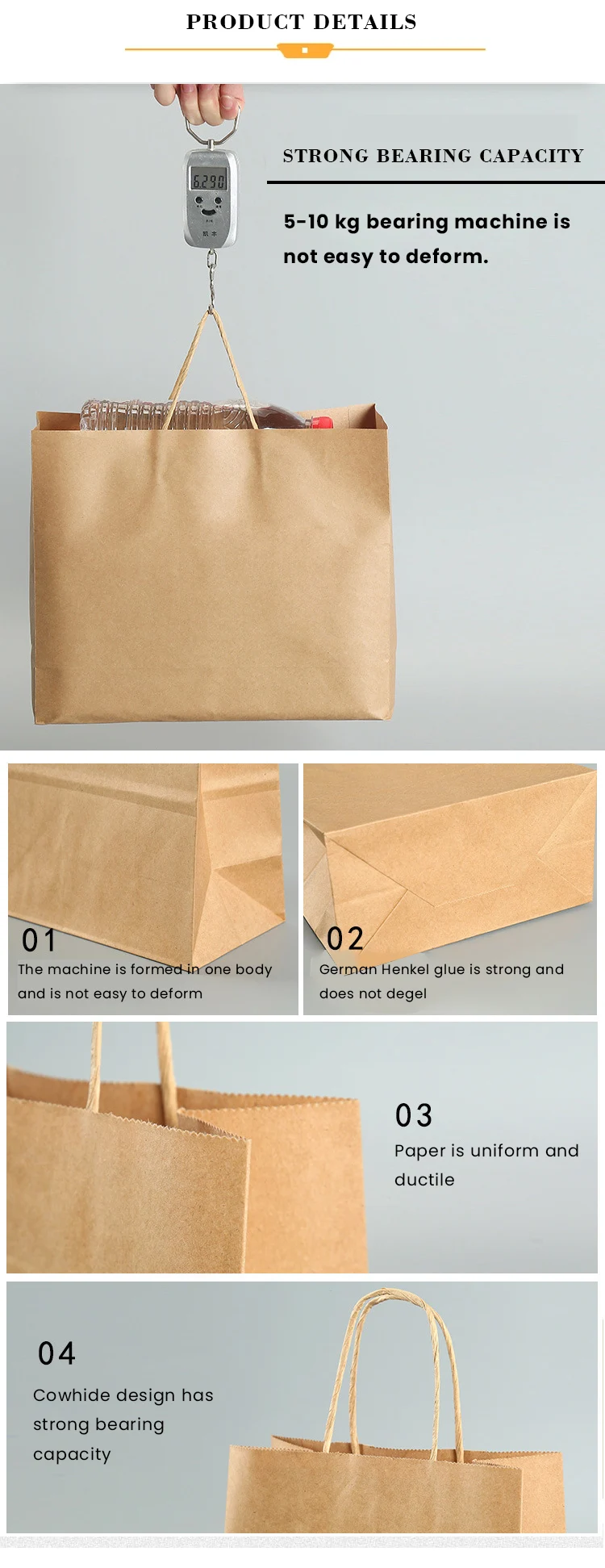 Custom Printed Biodegradable Gift Shopping Bags With Handle Paper ...