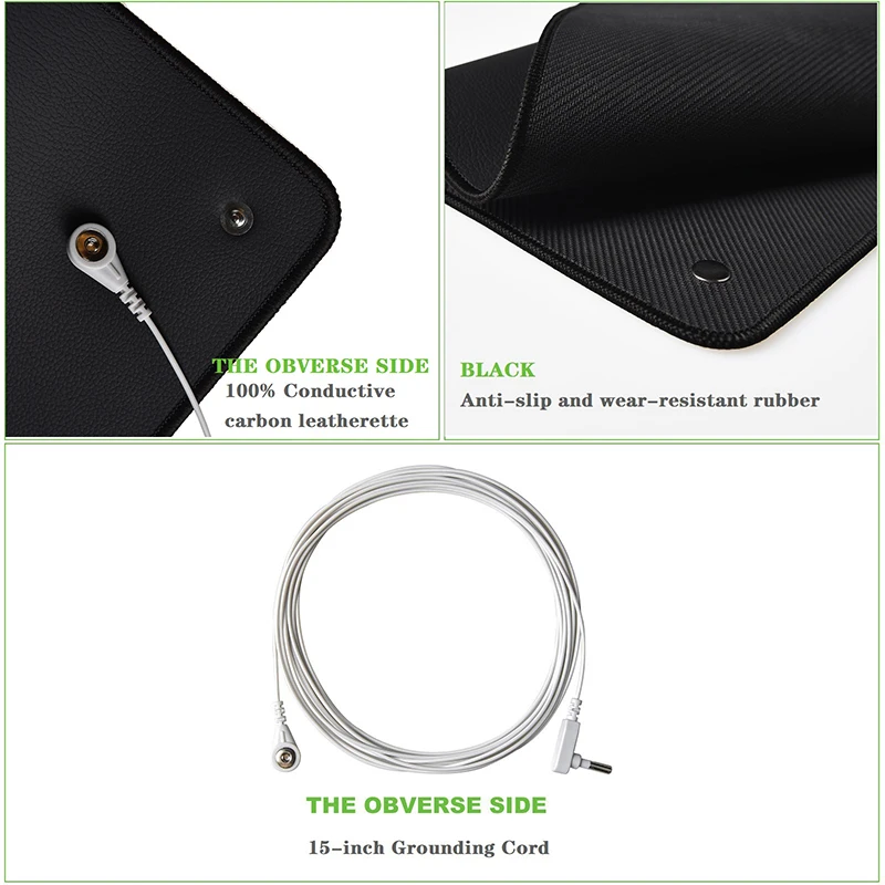 Grounded Rubber Mats With Conductive Cable Cord Pemf Mat Bed Keyboard ...