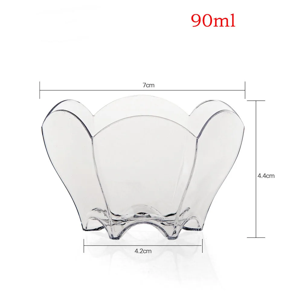 Clear Plastic Disposable Dessert Cups With Spoon Hexagonal Shape Ice ...