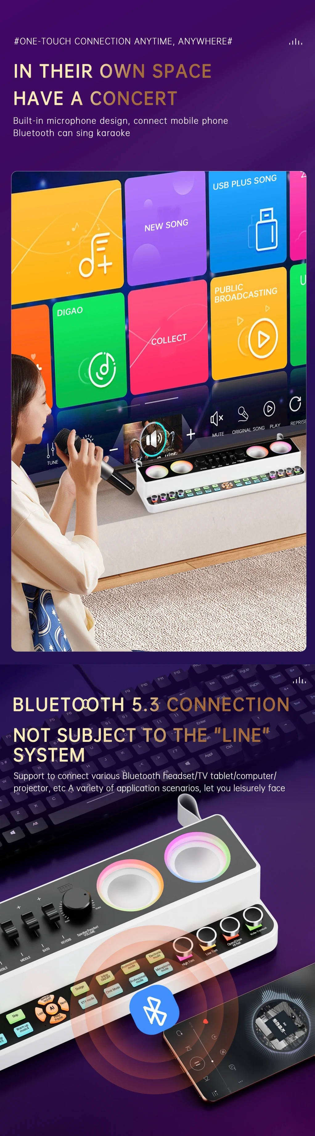 Live Sound Card Audio Integrated Set for Live Broadcast