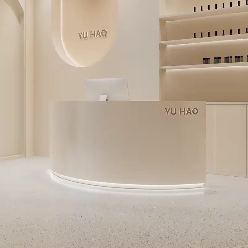 Modern Reception Counter - Customizable Wood Design