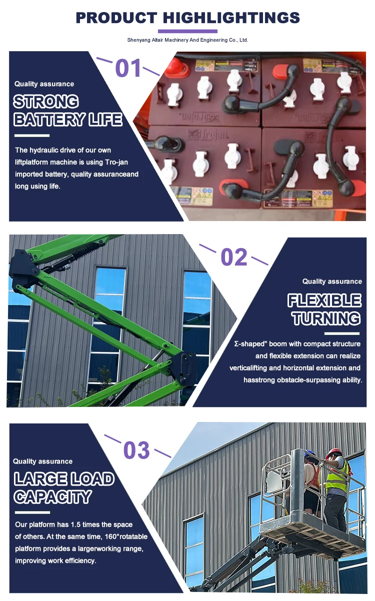 Manlift Boom Lift Trailing Trailed Articulated Boom Lift Cherry Picker ...