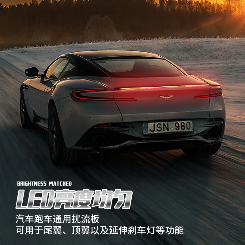 Universal Carbon Fiber Led Rear Wing Spoiler Lip Light Trunk Car Roof ...